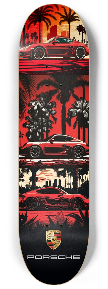 Red Sports car 8-1/4 Skateboard Deck by Believe Skateboards