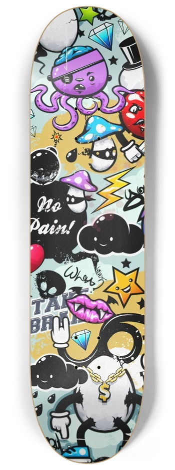 Street Art Graffiti 3 Skateboard Art 1 8-1/4 Skateboard Deck by ...