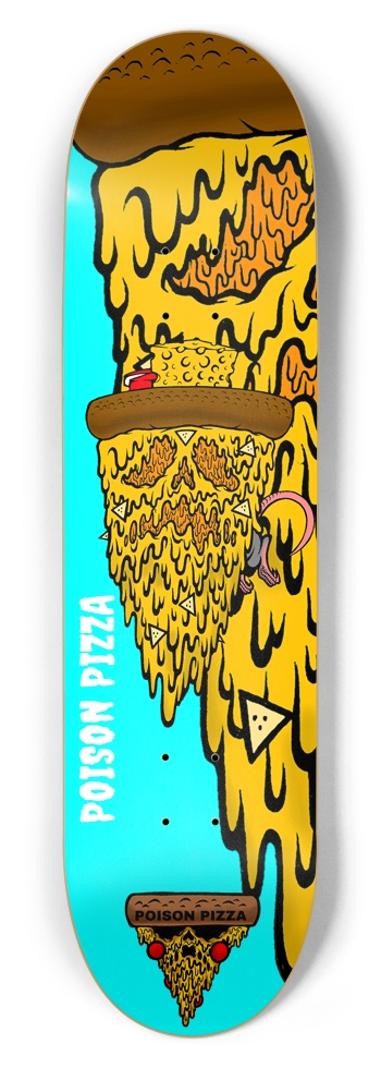 8.5 "EXTRA CHEESE" Pizza 8-1/2 Skateboard Deck by POISON PIZZA SB