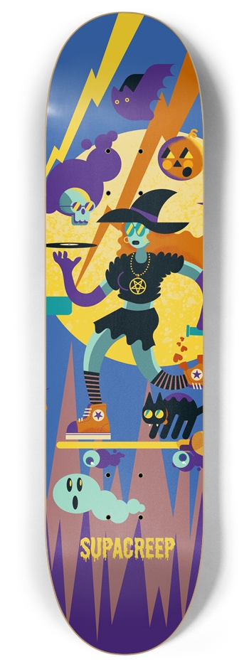 Witch Party Skateboard 8 Inch Skateboard Deck by SupaCreep