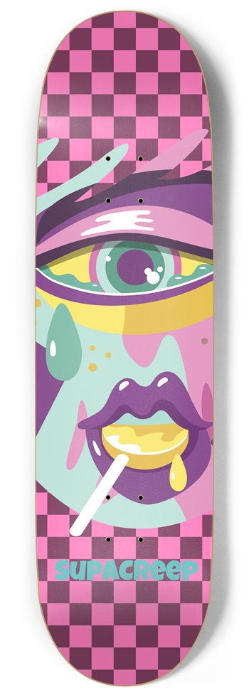 9.0 Sour Candy Creep Cyclops Checkered Skateboard 9 Inch Skateboard by ...
