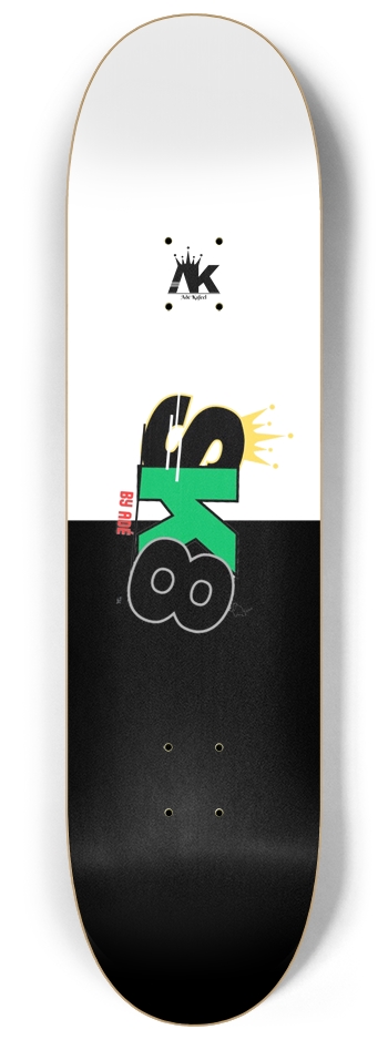 SK8 Logo Black n White 8-1/4 Skateboard Deck by SK8_By_Ade