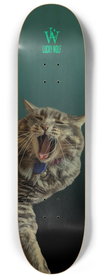 The Kit Kat B 8-1/4 Skateboard Deck by Lucky Wolf Custom Designs