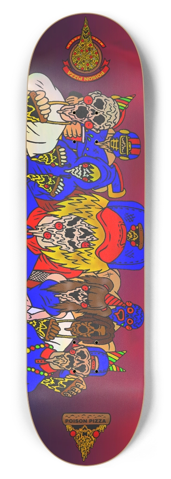 POISON PIZZA PARTY 2 8-3/4 Inch Skateboard by POISON PIZZA SB
