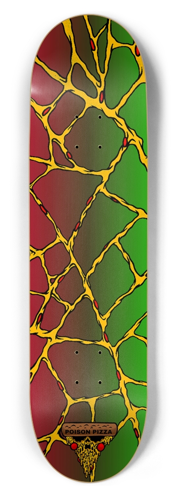 WEBBED CHEESE 8-1/2 Skateboard Deck by POISON PIZZA SB