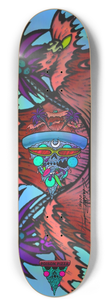 *SIGNED* BLUE CHEESE WAVE RIDER PIZZA 8-1/2 Skateboard Deck by POISON ...