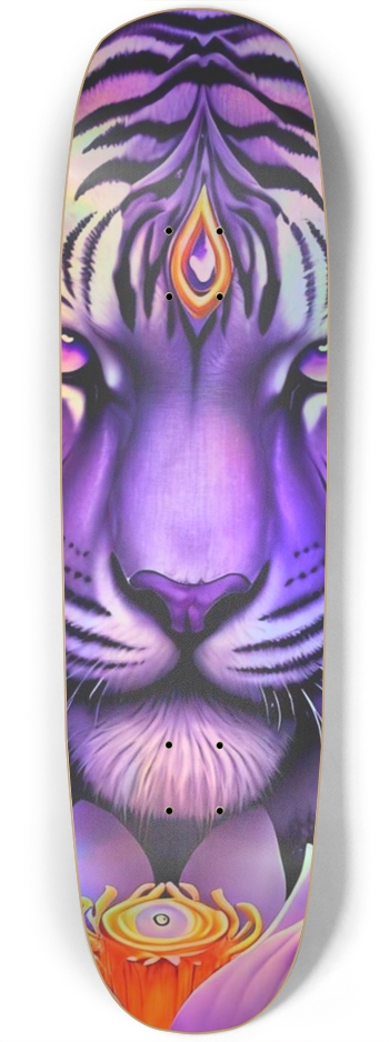 Custom holographic, tiger skateboard Square Nose by Skategraphx