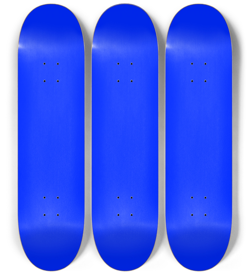 Blue Wall Deck Skateboard Series 3 Deck Wall Series by UrbanDecks