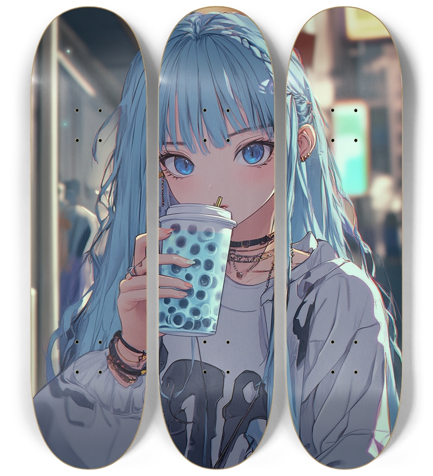Anime girl custom Skateboard Series 3 Deck Wall Series by UrbanDecks