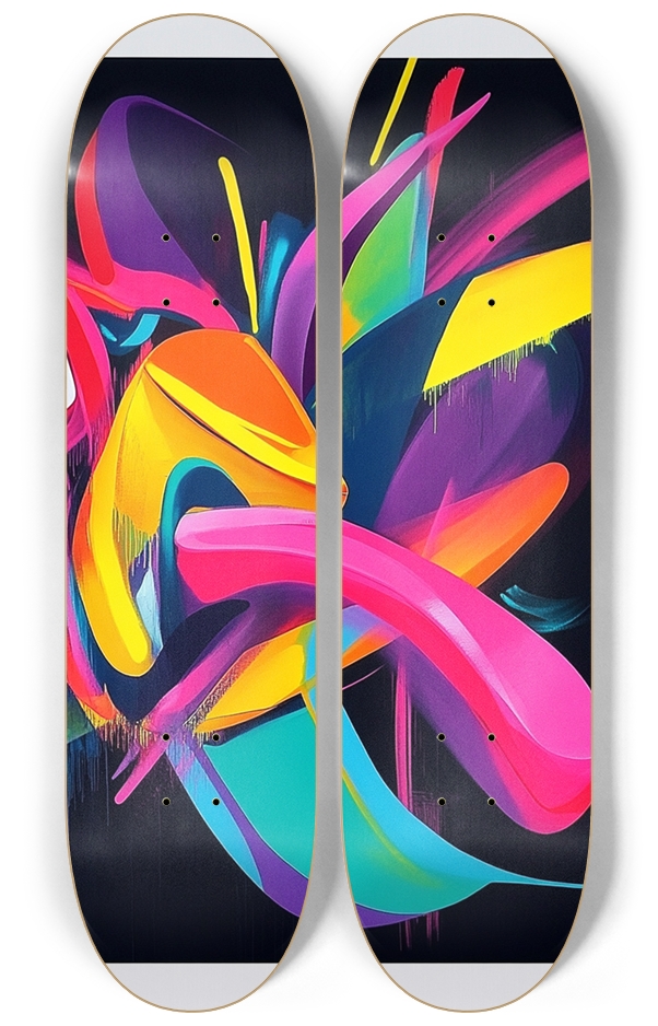 Neon Juicy Abstract graffiti Skateboard Series 2 Deck Wall Series by ...