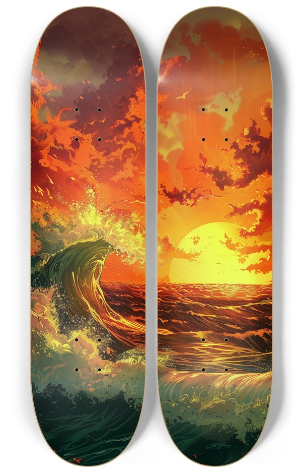 Huge Japanese anime wave Skateboard Series 2 Deck Wall Series by UrbanDecks