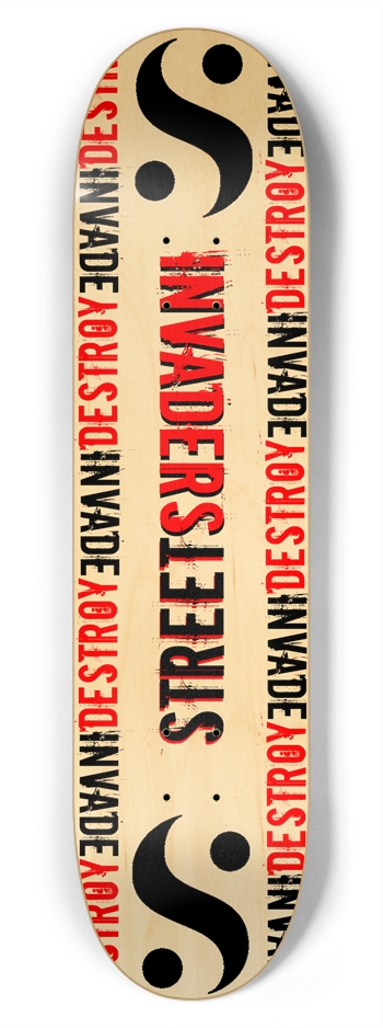 7.75 Street Invaders #32 I&D Logo White 7-3/4 Skateboard Deck