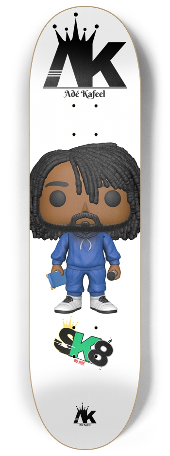 Adé Kafeel logo 8-1/4 Skateboard Deck by SK8_By_Ade