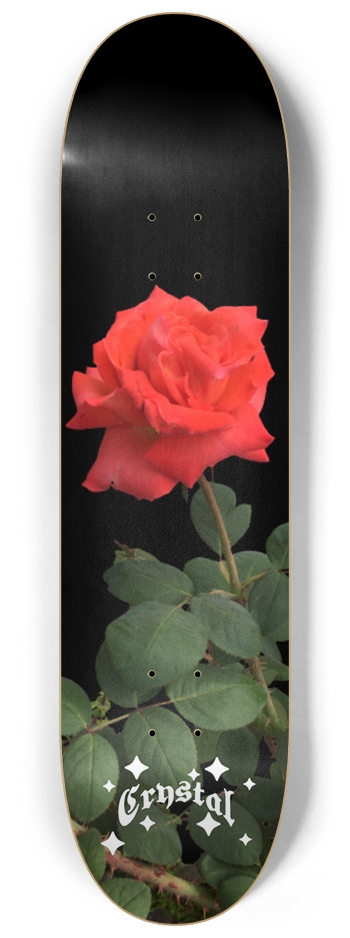 Rose Skateboard (8.25) 8-1/4 Skateboard Deck by Crystal Skateboards