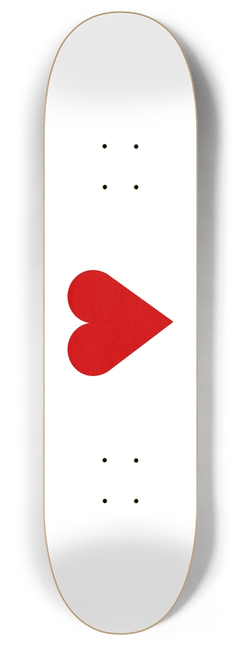 Heart 8 Inch Skateboard Deck by KCB Skateboards