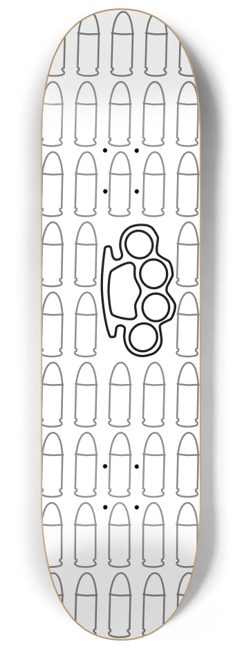 Bullets & Brass Knuckle 8-1/4 Skateboard Deck by Nassty Shop