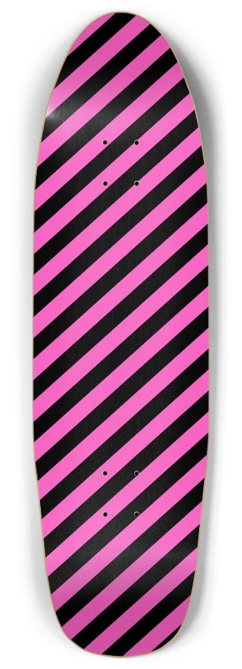 Pink Angled Stripes Punk Nose Pool Shape by Roseanne Jones Skateboard Shop