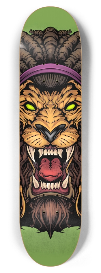 Rasta Lion 7-7/8 Skateboard Deck by Flyland Designs