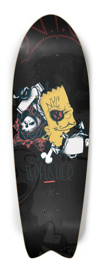 NYC Graffiti Bart Simpson Fish Tail by Designs by LEDPUSHER