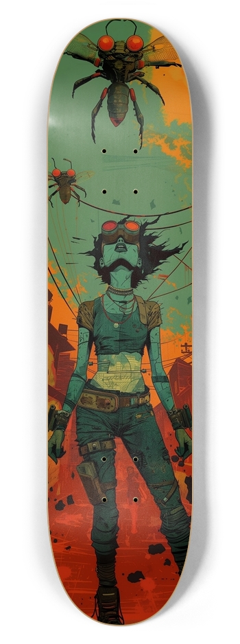 Flying robot attack 7-5/8 Skateboard Deck by CoBo SK8