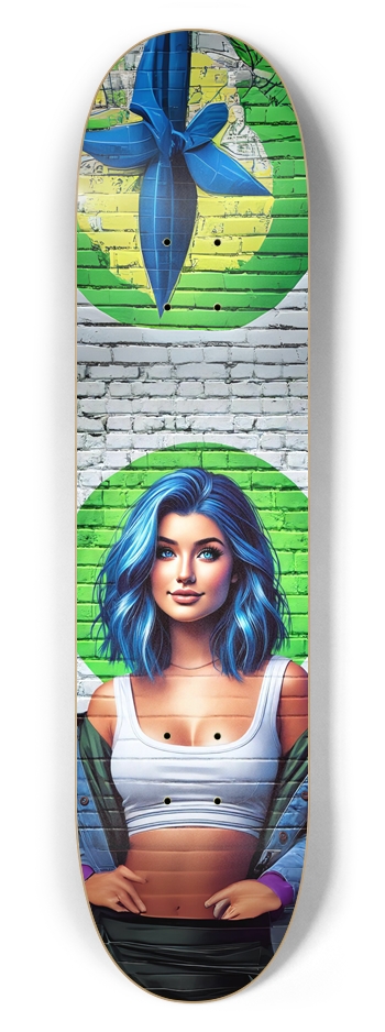 Blue Hair Bek 7-5/8 Skateboard Deck by golden_blossom