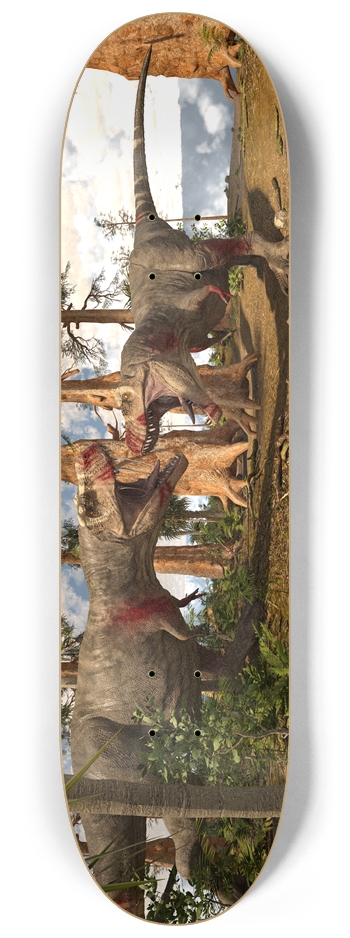 Tyrannosaurus Rex's Fighting 8-1/4 Skateboard Deck by Dino_boards