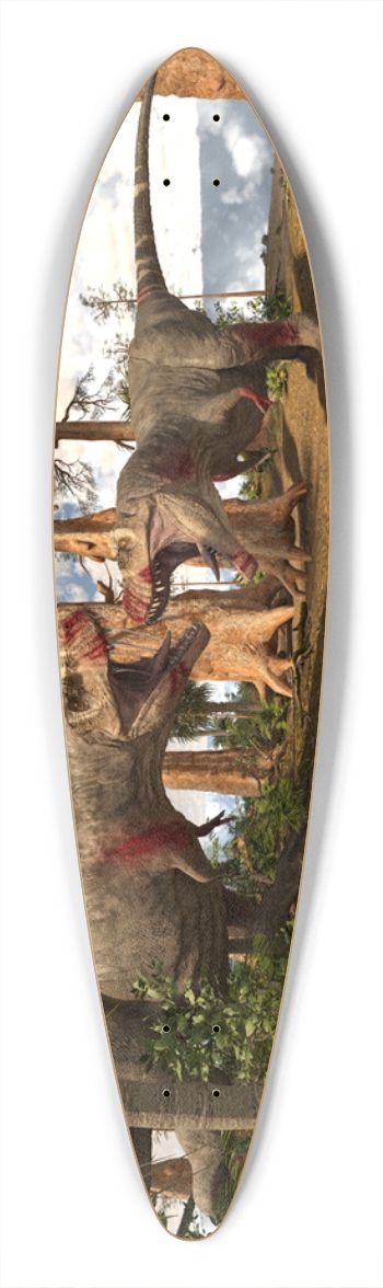 Tyrannosaurus Rex's Fighting Pintail Longboard by Dino_boards